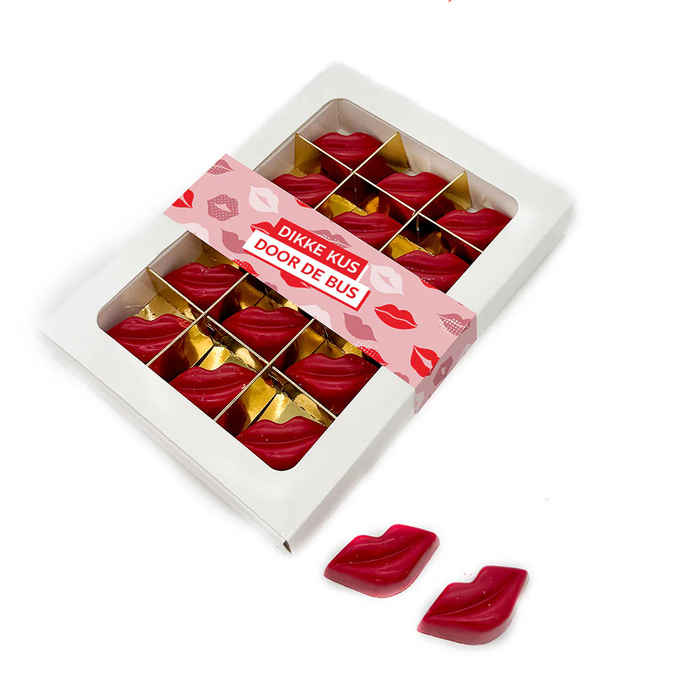 Chocolade Happy kusjes "Dikke kus door de bus" (15 lipjes ...